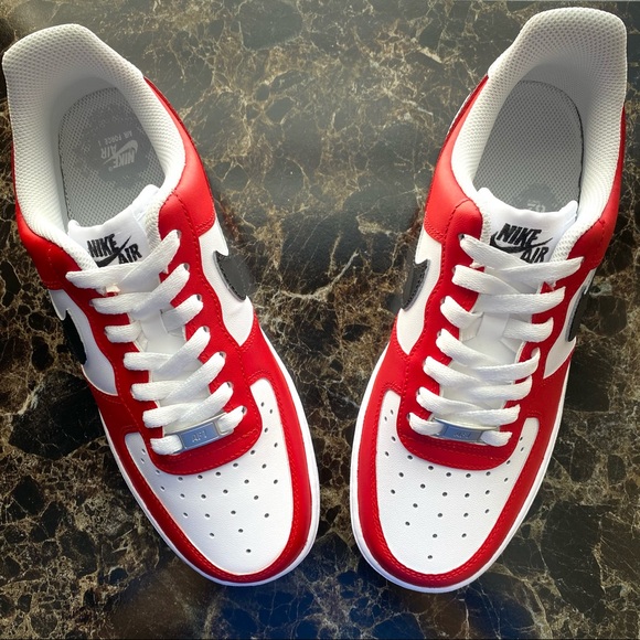 Nike | Shoes | Nike Air Force Custom Blood Red Sneakers | Poshmark